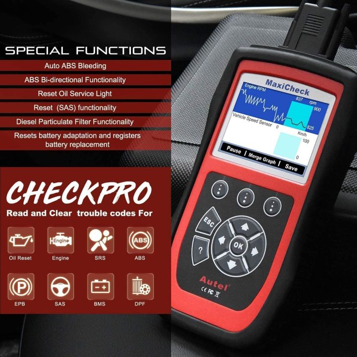 Autel MaxiCheck Pro ABS AutoBleed Diagnostics Tool BMS, EPB, SAS, DPF ...