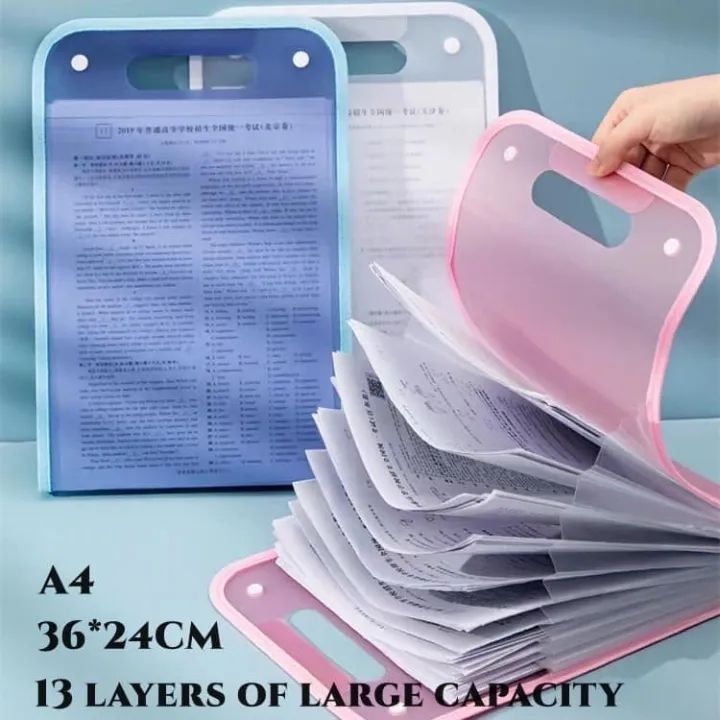 Portable Clear 13 layer File Organizer Folder Paper Storage Organizer ...
