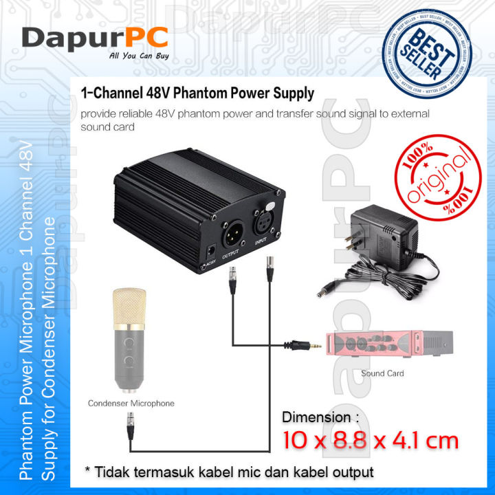 Phantom Power 48V Supply 1 Channel Microphone Condenser Mic | Lazada ...