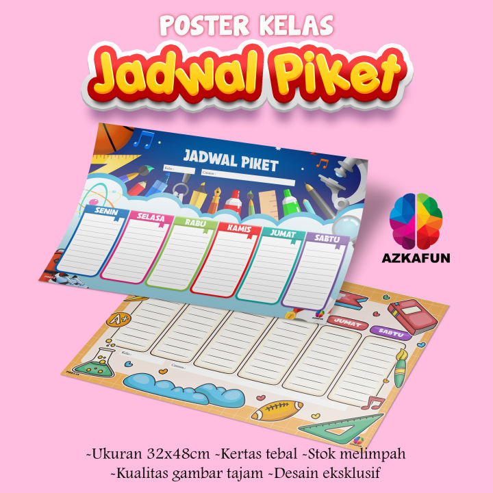 Poster Jadwal Piket - Best seller poster piket sekolah - jadwal piket ...