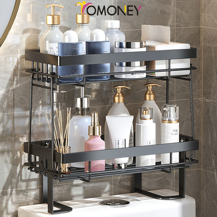 Bathroom Above Toilet Shelf No-Punch Bathroom Storage Organizer ...
