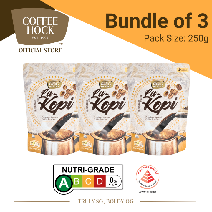 [BUNDLE OF 3] La-Kopi Premium Ground Coffee Powder 250g | Lazada Singapore