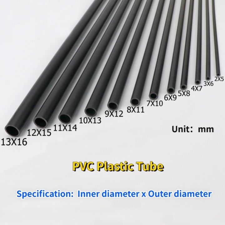 2Pcs Length 500mm Black PVC Plastic Tube OD 5~16mm Thin Hard Pipe Small ...