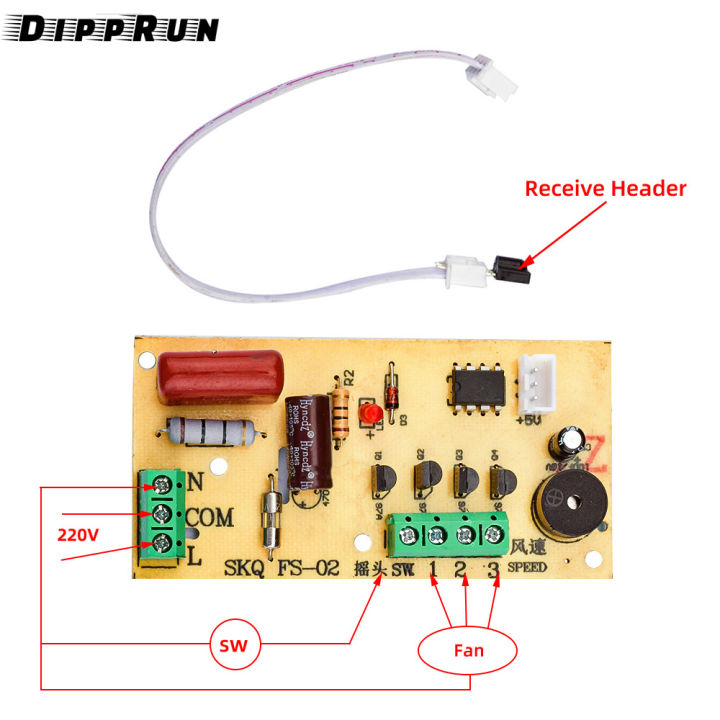 DIPPRUN Ac110-230v 100w Universal Fan Module Remote Control Board ...