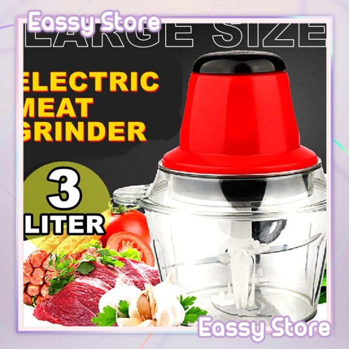 LARGE 3L Stainless Steel Electric Food Chopper Meat Grinder Machine ...