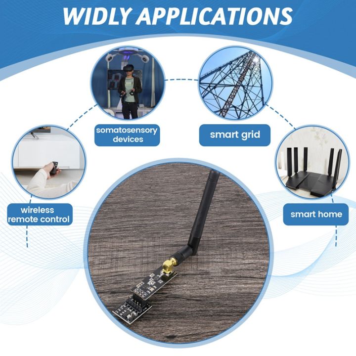 2Pcs NRF24L01+PA+LNA RF Transceiver Module with SMA Antenna 2.4 GHz ...