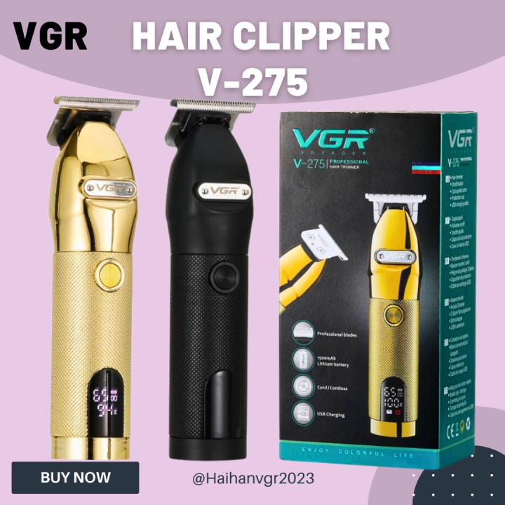 VGR ปัตตาเลี่ยนตัดผมแบบไร้สาย รุ่น V-275 ปัตเลี่ยนไร้สาย กันขอบ แต่งลายทรงผม มีสีดำ สีทอง (มี ...
