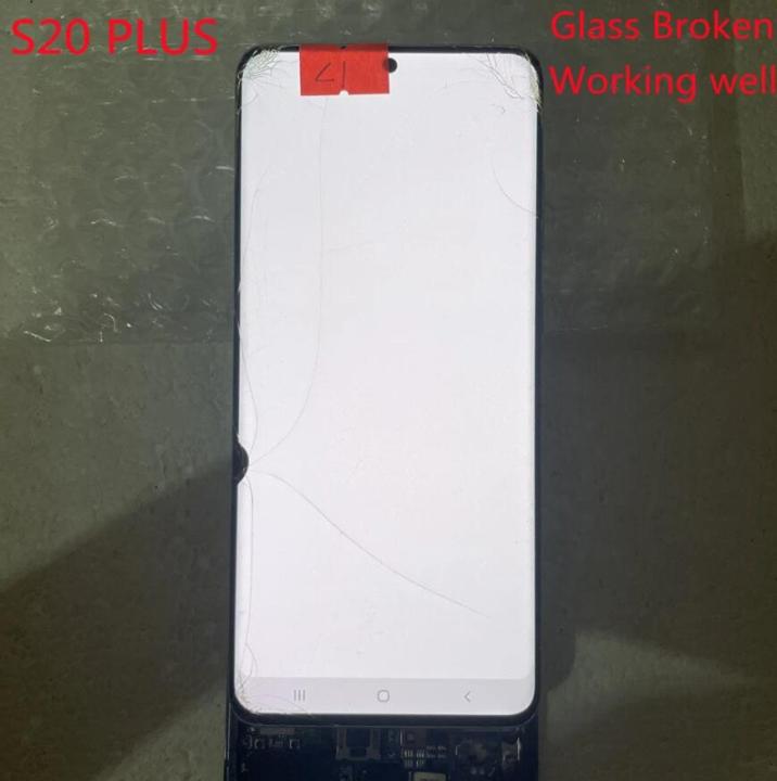 กระจกแตกทำงานได้ดีใช้สำหรับ Samsung Galaxy S20PLUS G985 LCD G985F S20 ...