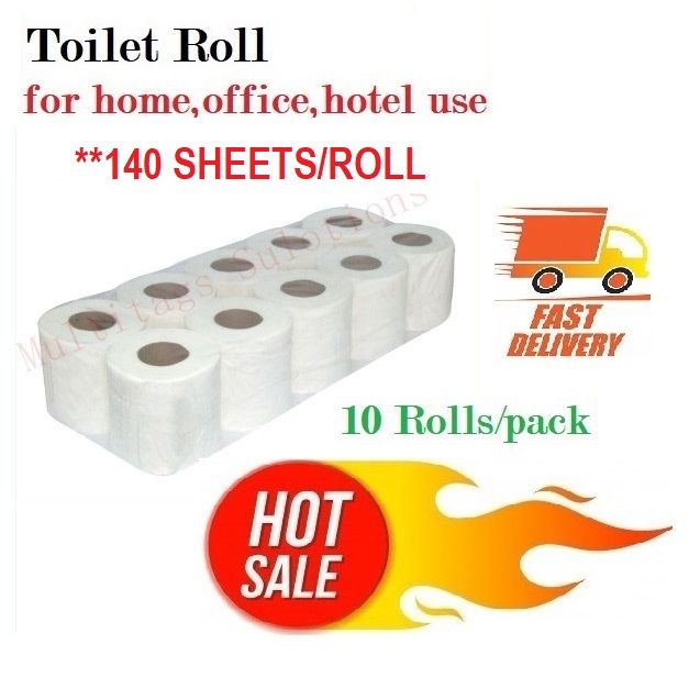 Economy Toilet Roll Tissue Paper/140'sheet toilet rolls (10 Rolls ... Economy Toilet Roll Tissue Paper/140'sheet toilet rolls (10 Rolls ...