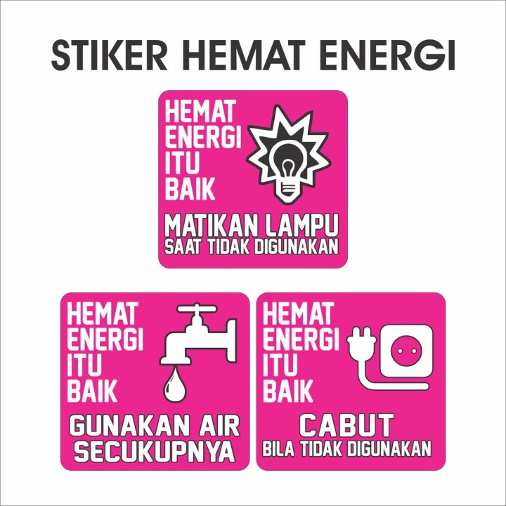 Sticker Waterproof Hemat Energi matikan ac, keran, listrik, lampu ...