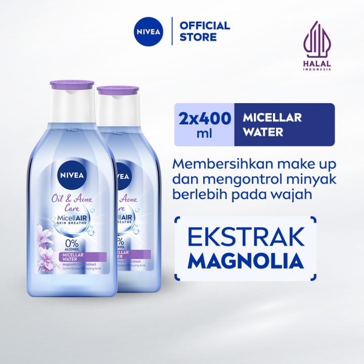 NIVEA Micellar Water MicellAir Oil & Acne Care 400ml x2 | Lazada Indonesia
