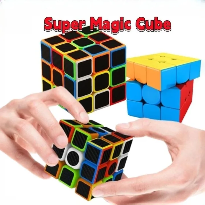 Rubiks Cube 3x3 Carbon Fiber Magic Cube Super Smooth Fast Speed Puzzle ...