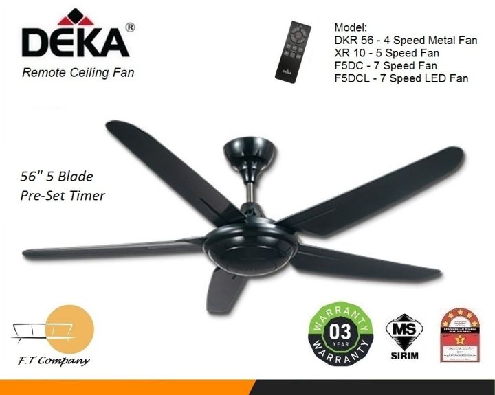 DEKA Remote Ceiling Fan XR10 Walnut F5DC F5DCL LED AC DC Remote Ceiling ...