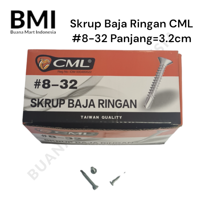 Skrup Baja Ringan CML 8-32 | Sekerup | Sekrup Panjang 3.2cm | (50Pcs ...