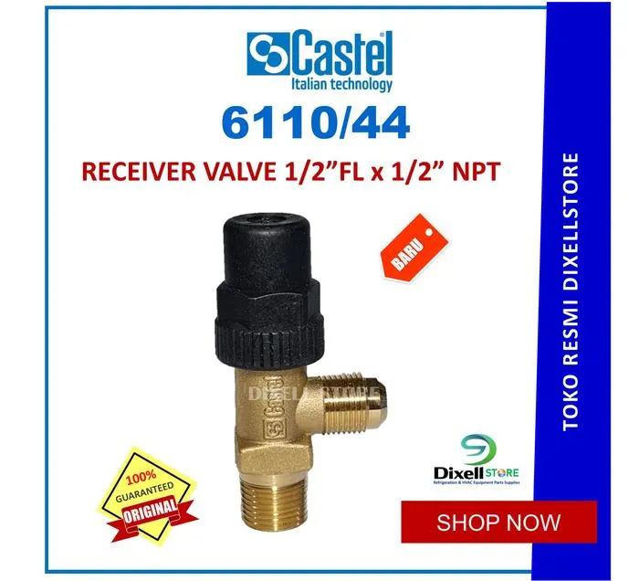 CASTEL RECEIVER VALVE 1/2" FL X 1/2" NPT 6110/44 - KONGKOW MARKET ...