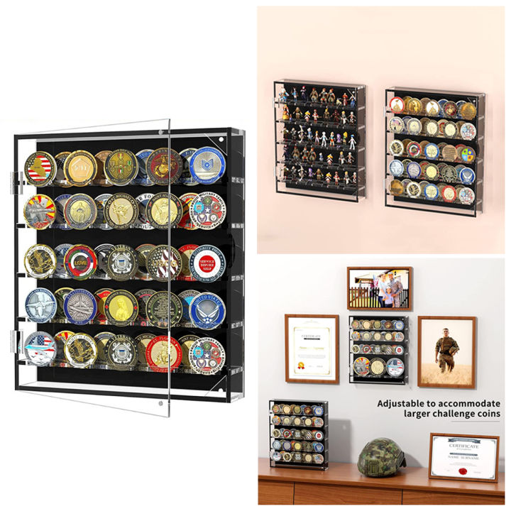 Coin Holder Challenge Coin Display Military Medal Case Shadow Box Badge ...