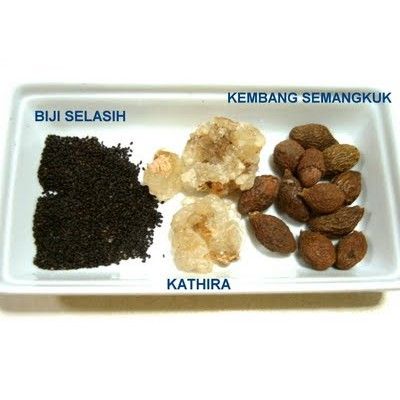 KATHIRA / Air Kathira (Kembang Semangkuk / Getah Anggur / Biji Selasih ...