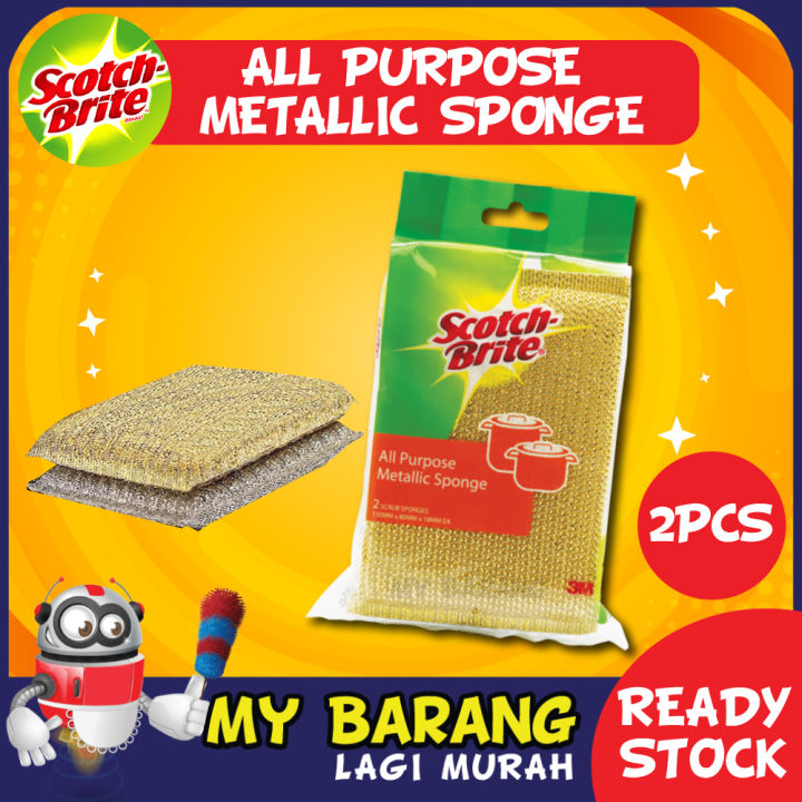 3M Scotch-Brite All-Purpose Metallic Sponge 2pcs Suitable for Kitchen ...