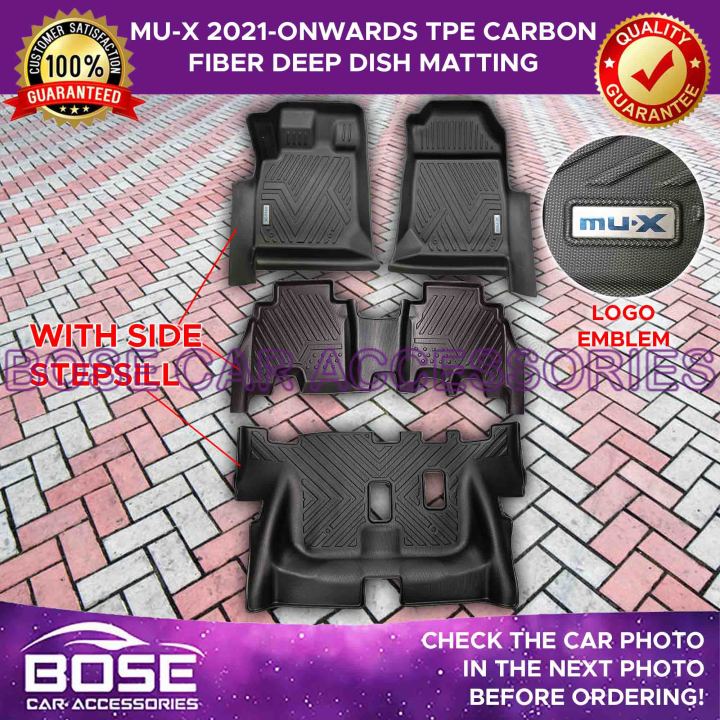 TPE Carbon Fiber Car Deep Dish Matting for MUX / MU-X 2021 2022 2023 ...