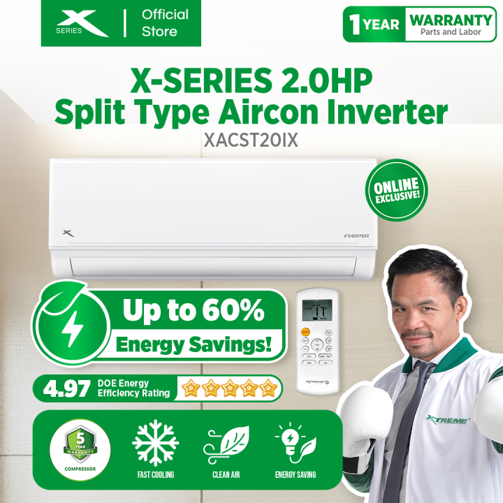 X-SERIES 2HP Split Type Aircon INVERTER 2-way Draining Connection High ...