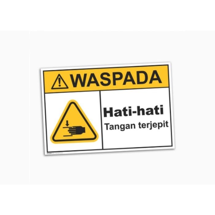Sticker Safety Sign K3 ANSI Rambu Hati-hati Tangan Terjepit 20 x 15 CM ...