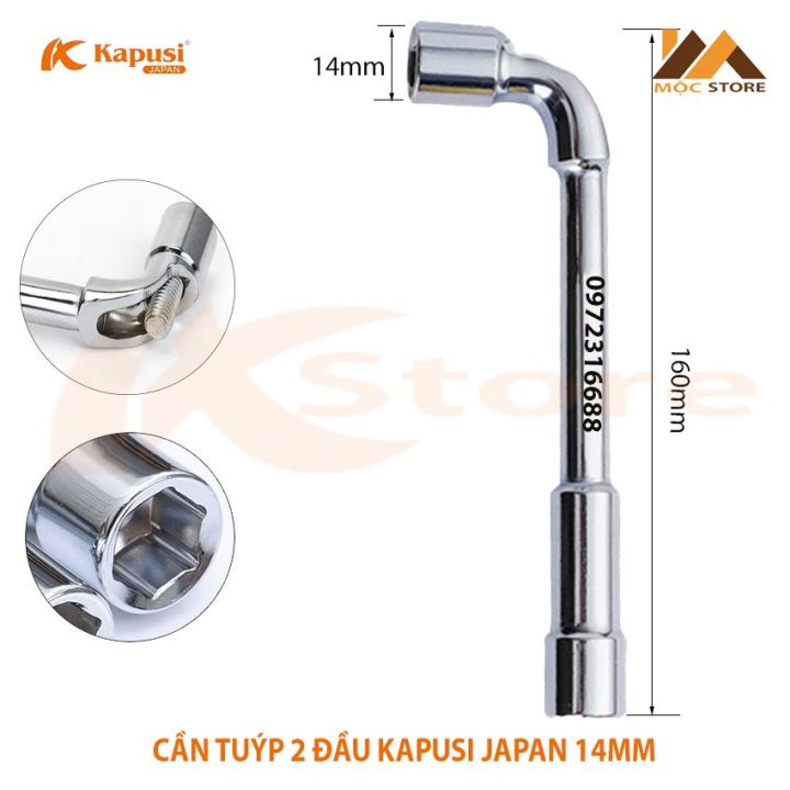 CẦN TUÝP 2 ĐẦU KAPUSI JAPAN 14MM - CẦN ĐIẾU MỞ BULONG TIÊU CHUẨN NHẬT BẢN - TAY VẶN NHANH CHỮ L ...