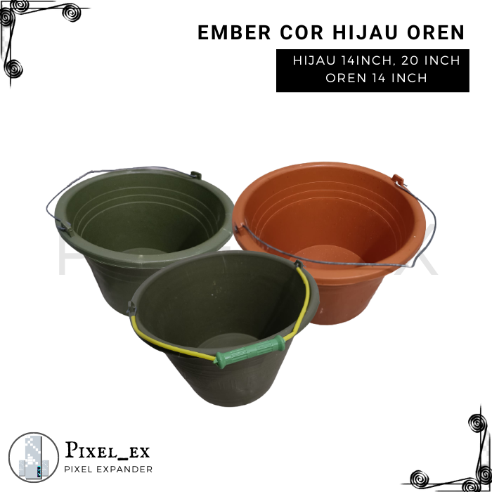 Ember Cor Bangunan Semen Acian Hijau Oren 14 inch 20 inch Anti Pecah ...