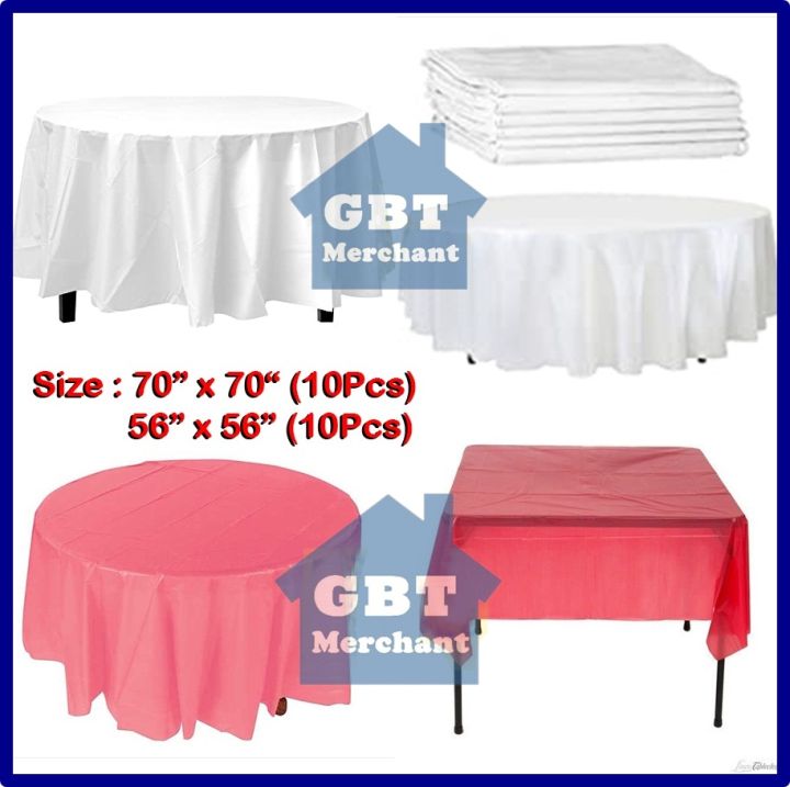 Disposable Plastic Table Cloth Dinner (10 pcs) Wrapping Table Cover for ...