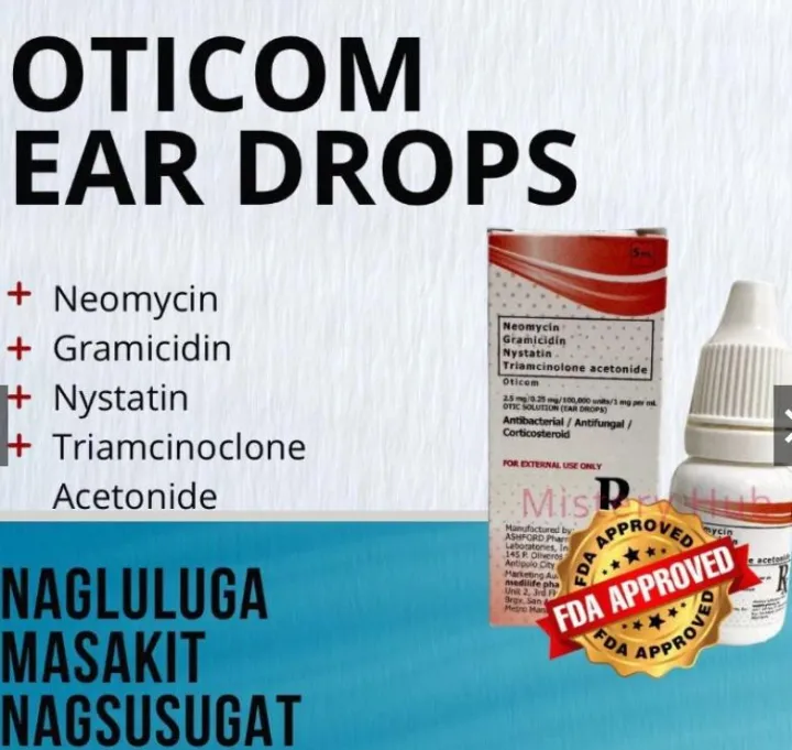 FDA Approved Ear Care Drops Otic Solution 0tic0m 5ml | Lazada PH
