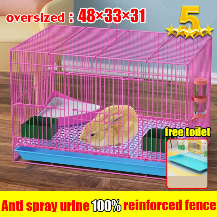 【Free Poop Tray】Rabbit Cage Dog Cage Pet Collapsible Cage Large 48×33× ...