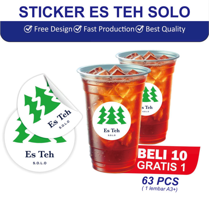 sticker es teh solo / stiker cup teh solo / stiker minuman es teh solo ...