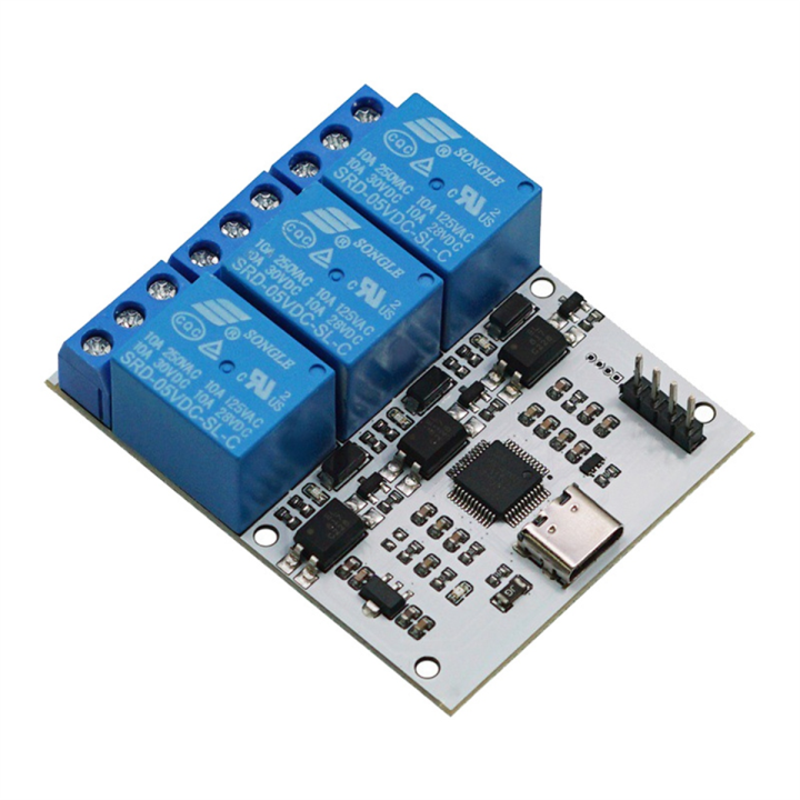 Relay Module USB to CH340 Serial Control Relay Module Optocoupler Protection TYPE-C Interface ...