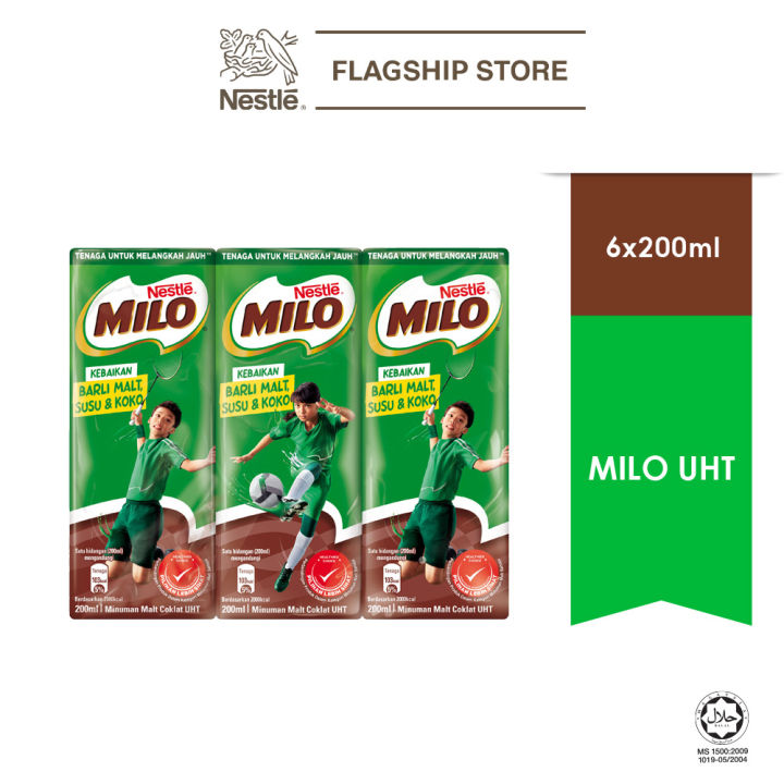 NESTLE MILO Active-Go UHT Chocolate Malt RTD (6x200ml) | Lazada