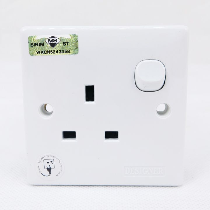 Designer 8019 Socket Suis 1 Gang 13A [SIRIM] 13A 1 Gang Switch Socket ...