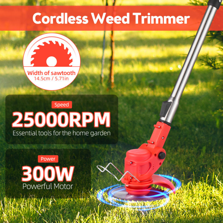 Electric Lawn Wacker Cordless 72V 2000mAh Lawn Eater Battery Powered ...