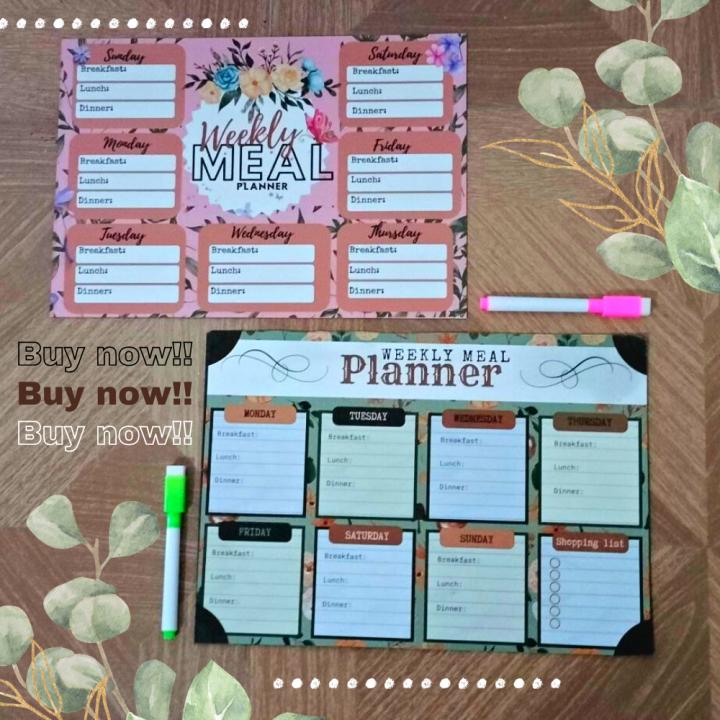 Weekly Meal Planner A4 Whiteboard Ref Magnet with whiteboard pen ...