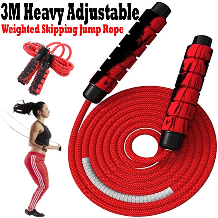 3M Heavy Adjustable Weighted Skipping Jump Rope Ball-Bearing Cable Foam ...