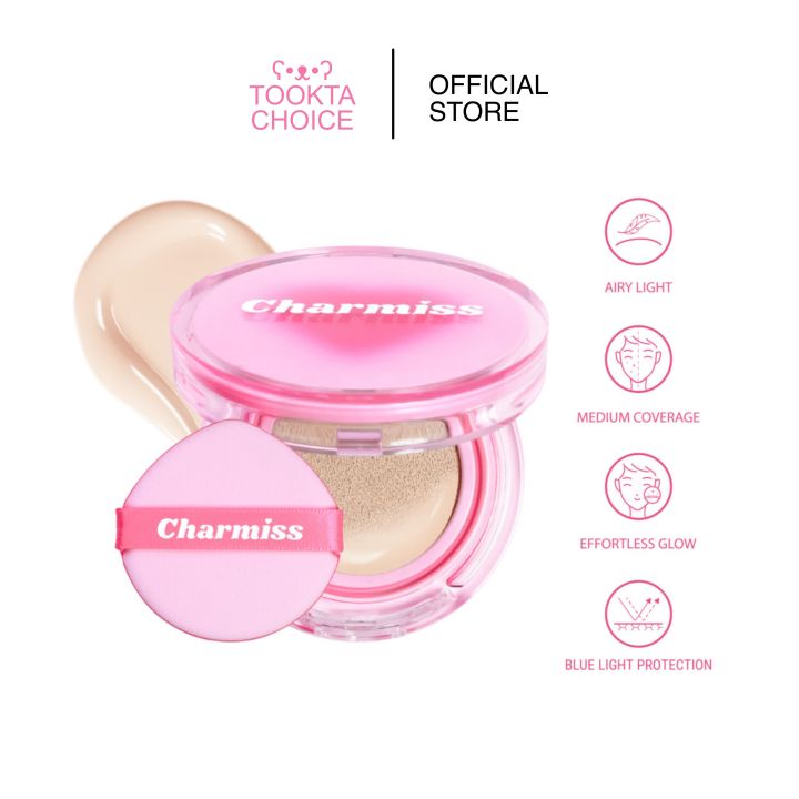 ( แถมฟรีสติ๊กเกอร์ ️) Charmiss - Charming Glow Airy Cushion คุชชั่นชา ...