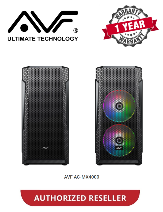 AVF MX4000 PREMIUM M-ATX TOWER PC CASE - WITHOUT FAN / 1 RGB FAN / 2 ...