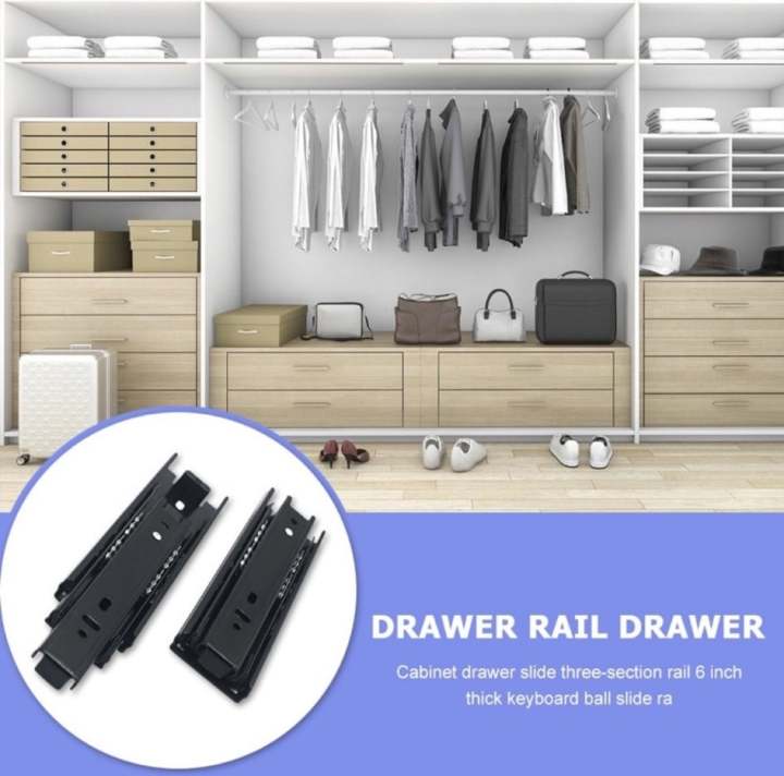 Drawer Full Extension Steel Drawer guide Slide Guide Ball Bearing ...