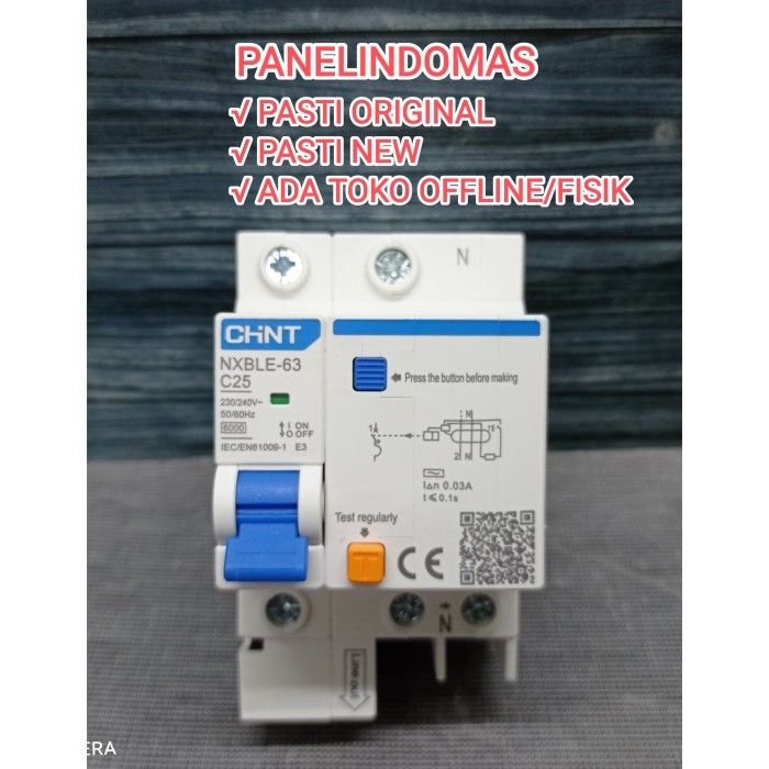 RCCB ELCB RCBO + MCB Chint NXBLE-32 NXBLE32 1P+N 25A 6kA A3 TERJAMIN | Lazada Indonesia