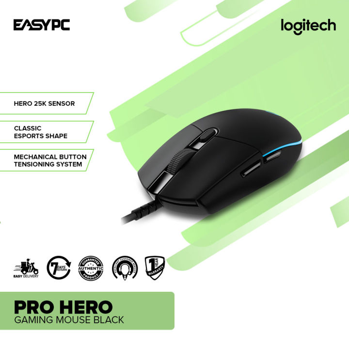 EasyPC | Logitech PRO HERO Gaming Mouse Black For Laptop and Desktop PC ...