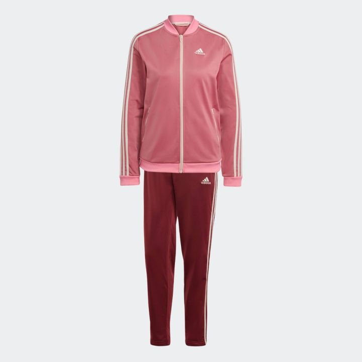 adidas ไลฟ์สไตล์ ชุดแทรค Essentials 3-Stripes ผู้หญิง สีแดงเบอร์กันดี ...