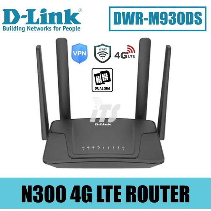 D-Link N300 4G LTE 3 Port 10/100 LAN + 1 WAN Router (DWR-M920 / DWR ...