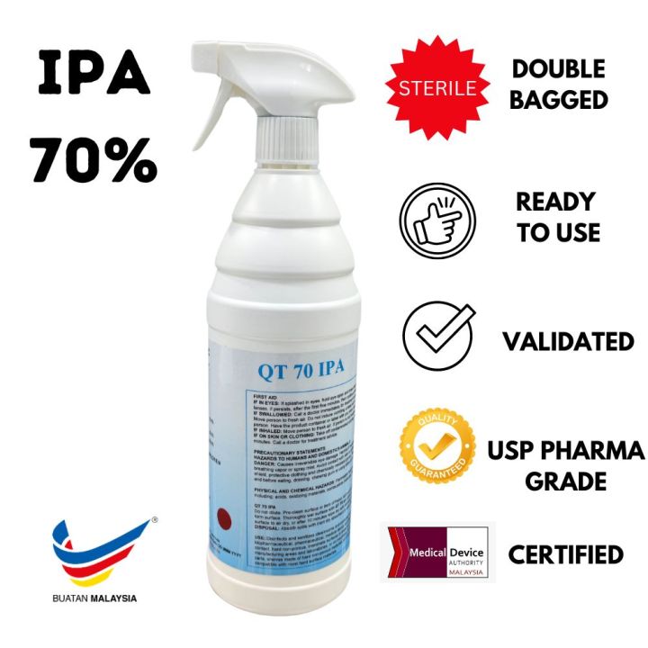 Sterile IPA Isopropyl Alcohol 70% / 30% WFI Spray Ready To Use for ...