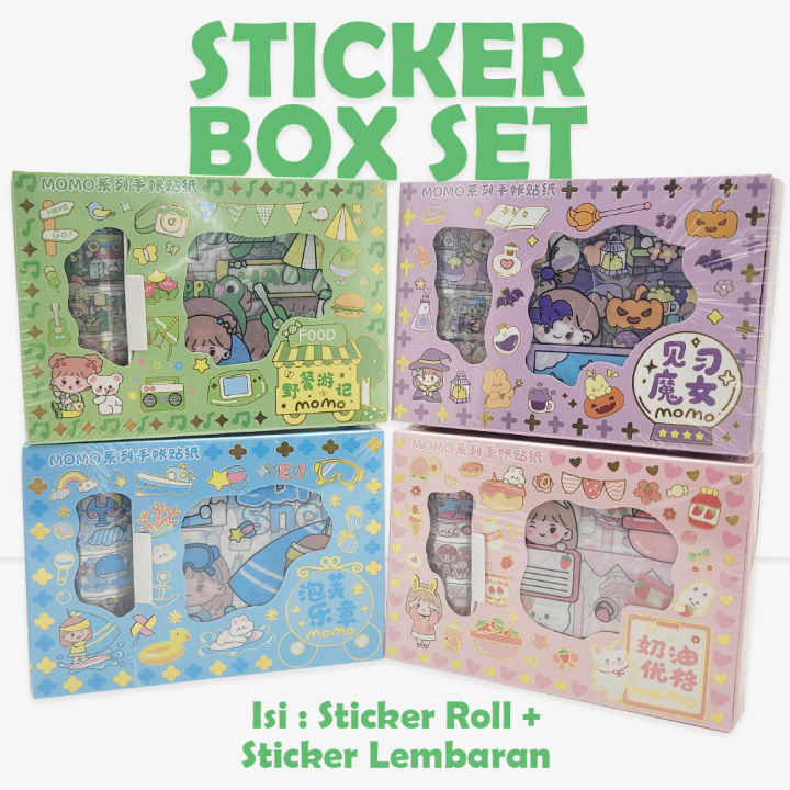 Stiker Box Mini 10 PVC Lembar Dan 4 Roll TZ42 - Motif Kartun Korea Box ...