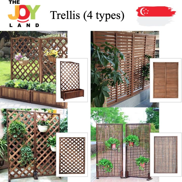 [TRELLIS] Wooden Mesh Plant Trellis Rack Grid Diamond Design Gardening ...