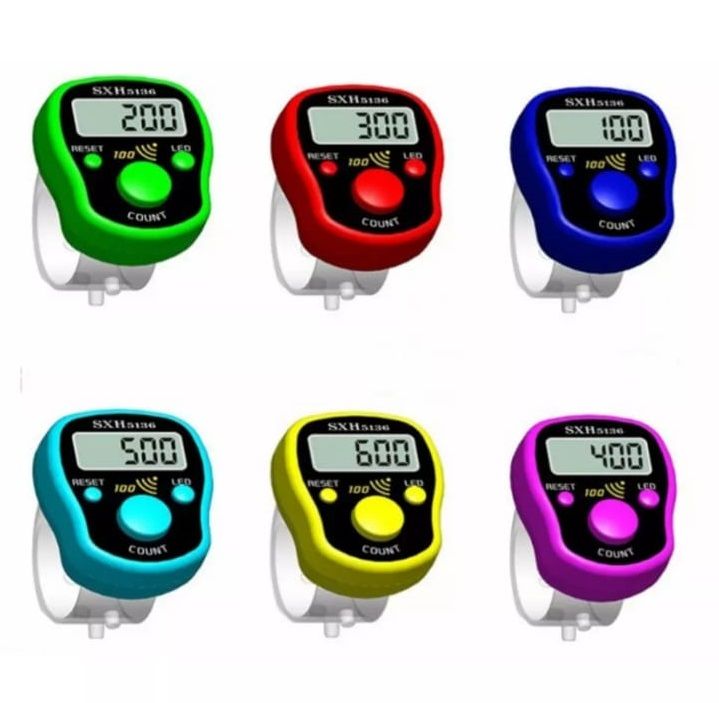Tasbih Digital LED Alarm 100 Bunyi Finger Counter Jari Alat Hitung ...
