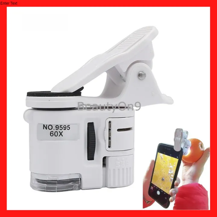 READY STOCK 60x Magnifier Universal Phone Camera Clip Microscope Macro ...