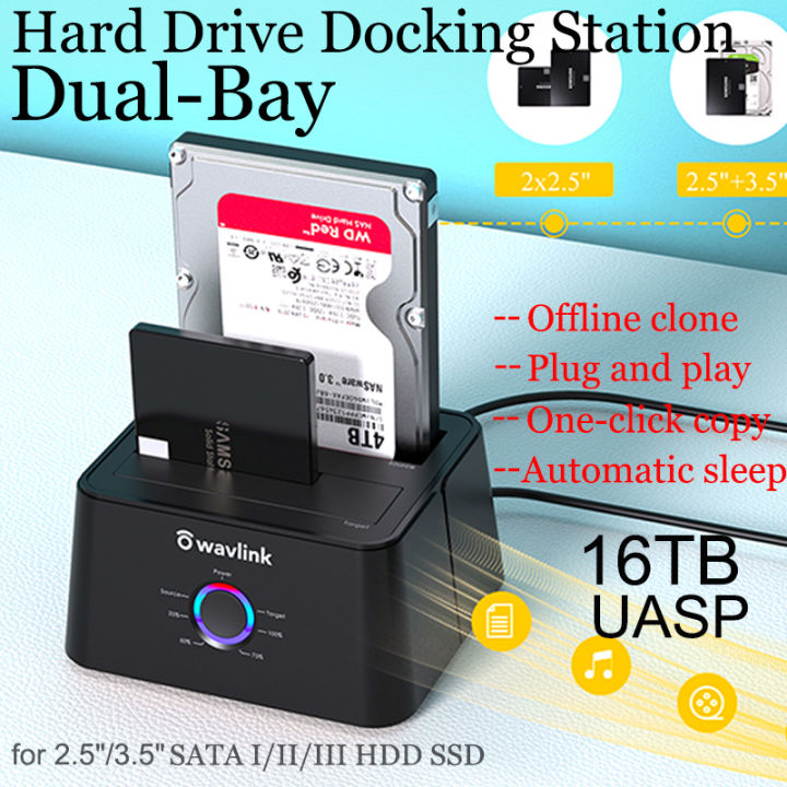 Wavlink 32TB(2x16TB) Dual Bay Hard Drive Docking Station, USB 3.0 to ...